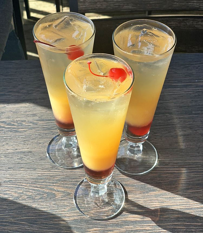 Sunshine in a glass! These Bubbamosas bring weekend brunch energy to any ordinary Tuesday when you're on vacation.