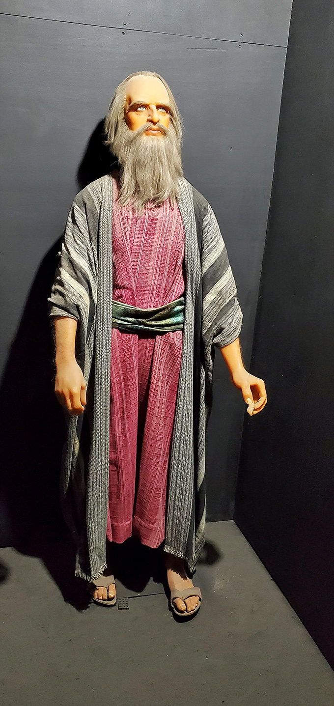 This wise figure's expression suggests he's either contemplating the universe's mysteries or wondering why tourists keep taking his picture.