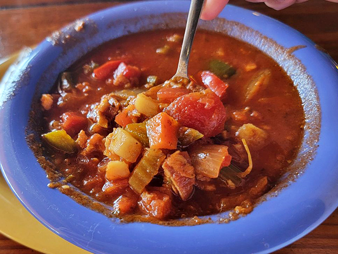 This isn't soup—it's a Bahamian history lesson in a bowl, with chunks of conch telling stories of island traditions and spice routes.
