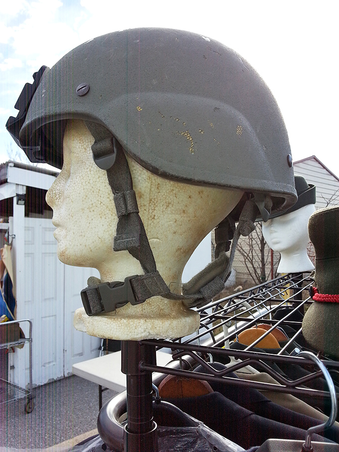 Military memorabilia meets mannequin &ndash; this ballistic helmet display showcases the fascinating range of collectibles that history buffs travel miles to find.