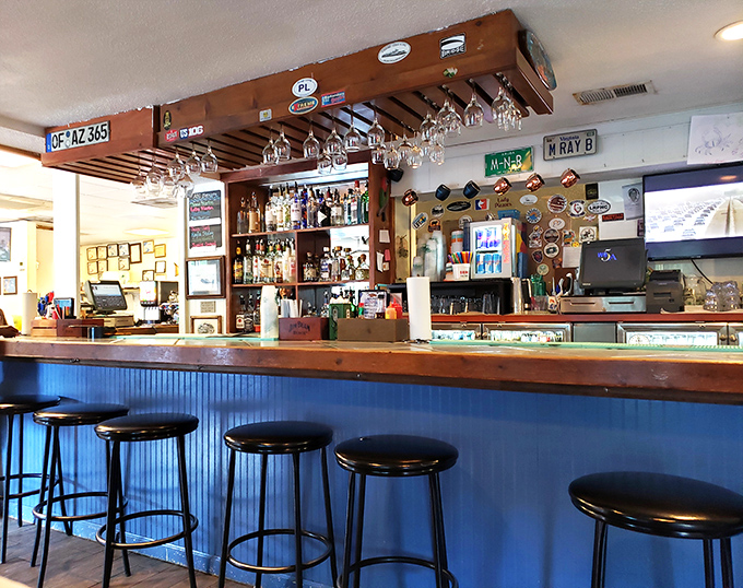 A bar that's seen stories, celebrations, and probably a few fishermen's tales that grow bigger with each retelling.