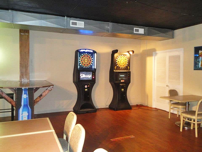 Dart boards standing at attention like soldiers of fun &ndash; where your aim improves with every round.