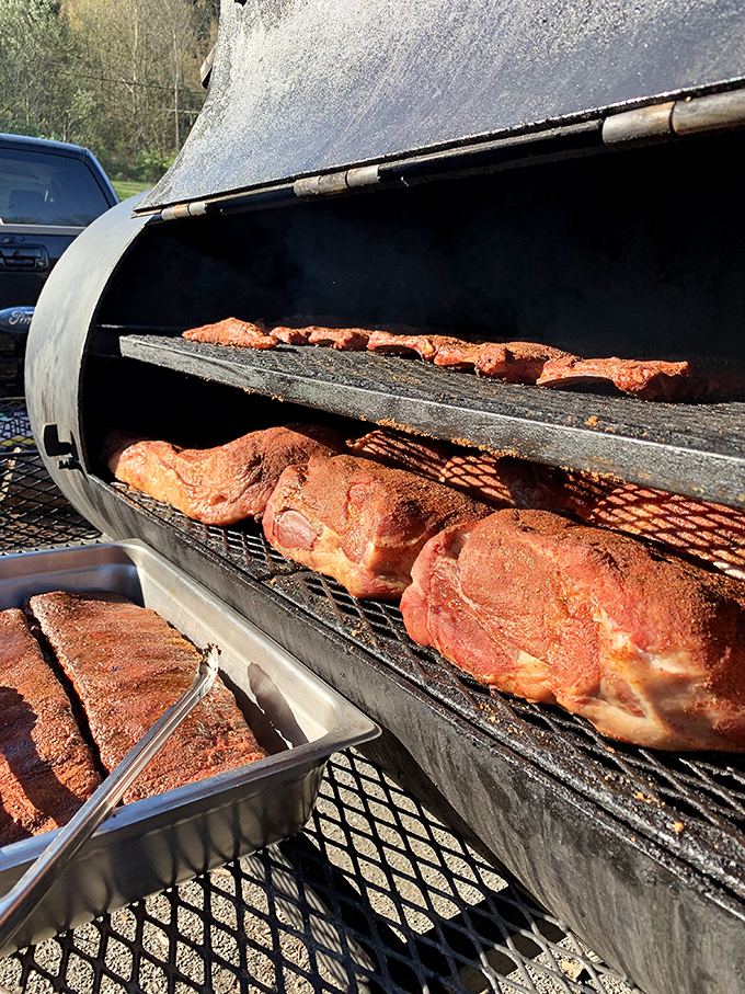The smoker&mdash;barbecue's holy temple where time, temperature, and wood create magic. Those meats are getting the VIP treatment they deserve.