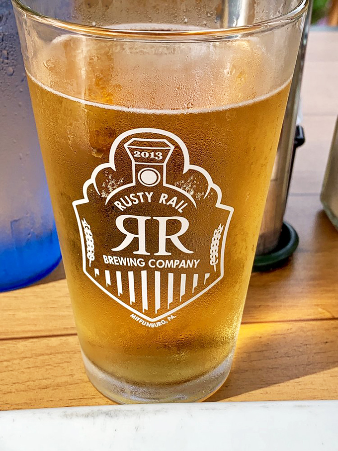 Local craft beer from Rusty Rail Brewing Company&mdash;because nothing complements Pennsylvania cuisine quite like Pennsylvania beer. Proximity has its privileges.