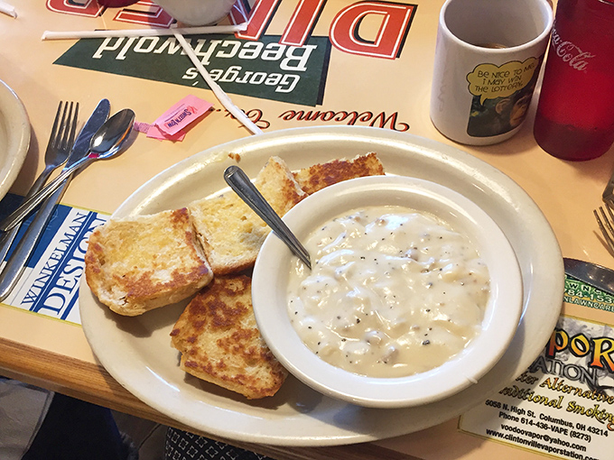Biscuits drowning in sausage gravy – Southern comfort food that could convert even the most dedicated pancake purist.