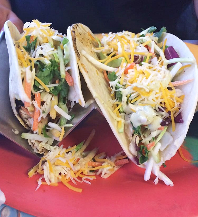 Fish tacos that bring together the best of two worlds&mdash;fresh seafood and handheld convenience&mdash;topped with enough color to make an artist jealous.