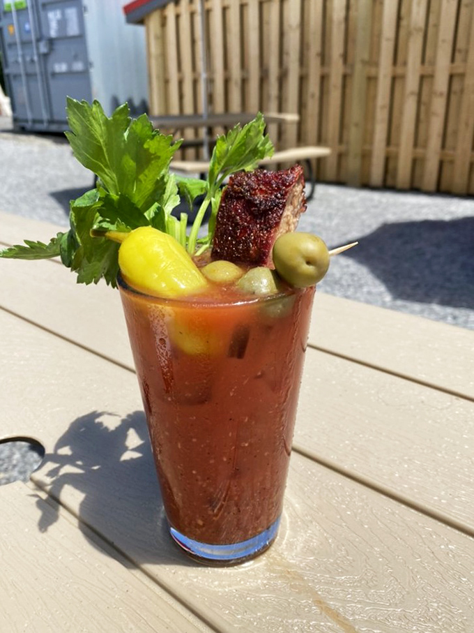 A Bloody Mary that doubles as both cocktail and appetizer&mdash;garnished with enough goodies to qualify as its own food group.
