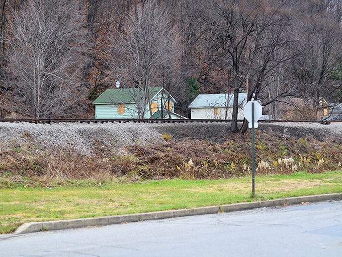These railroad-side houses wait patiently, like wallflowers at a dance hoping for their next partner.