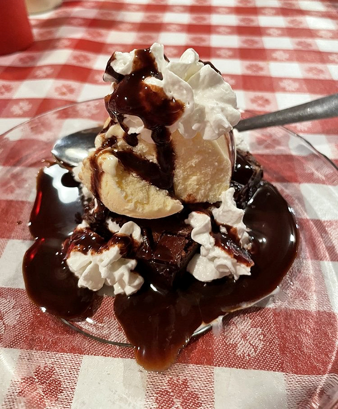 This brownie sundae finale makes a compelling argument for always saving room for dessert.