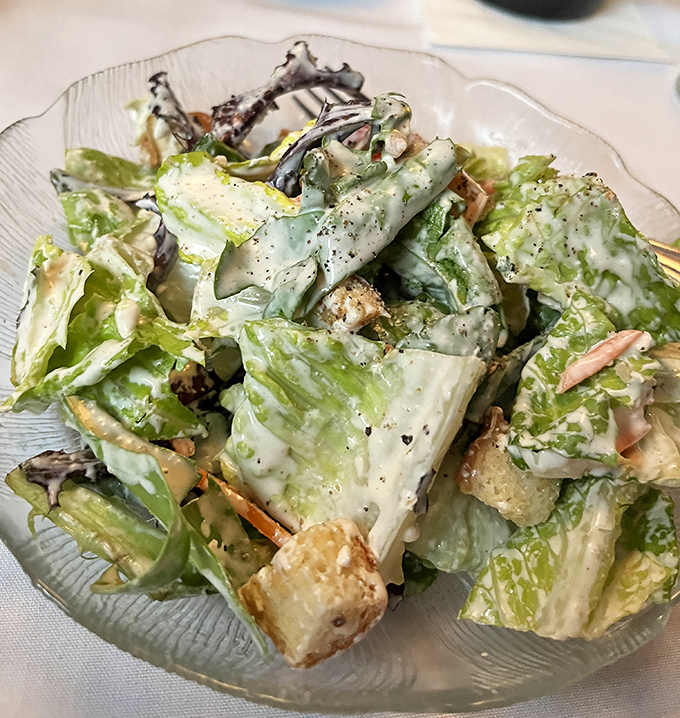 A Caesar salad that Julius himself would approve &ndash; crisp, creamy, and the perfect opening act before the main event steak.