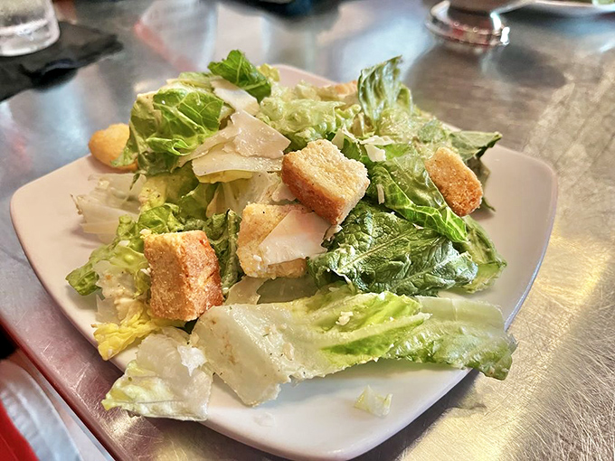 Caesar salad done right &ndash; crisp, fresh, and worthy of its imperial namesake's approval.