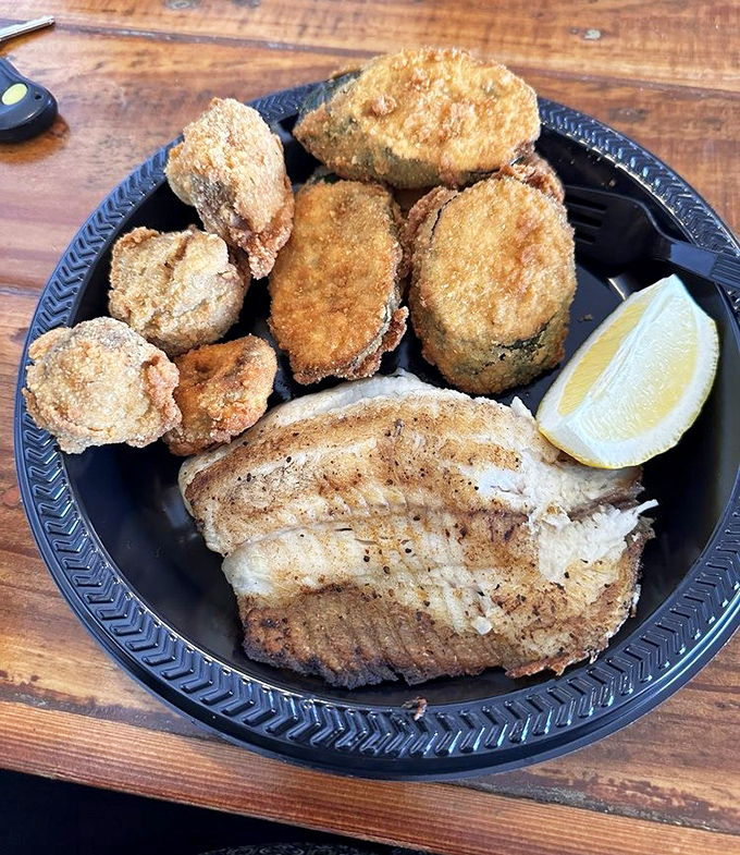 When fish and zucchini meet in the fryer, magic happens—a crispy, golden testament to the fact that vegetables can be just as indulgent as dessert.