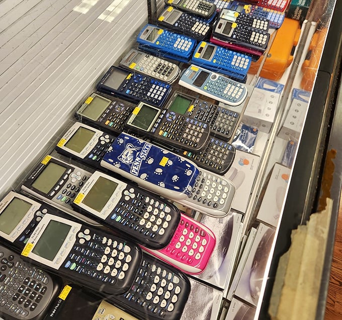 A calculator collector's paradise! These vintage number-crunchers remind us of a time when "doing the math" required more than asking your phone.