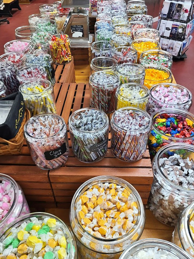 Glass jars filled with candy create a kaleidoscope of sweetness&mdash;childhood memories sold by the pound and wrapped in cellophane.