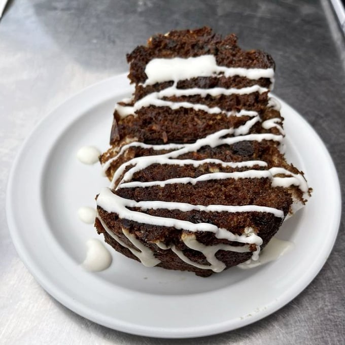 Carrot cake with cream cheese drizzle that makes you question why we don't eat cake for breakfast more often.