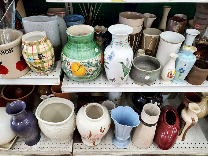 Ceramic vases in every shape imaginable prove someone's grandmother had excellent taste in home decor.
