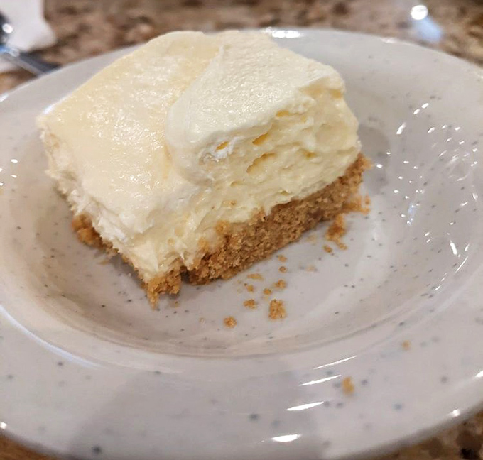 Cheesecake that doesn't need a New York accent to prove its authenticity. That graham cracker crust is the supporting actor that deserves its own award.