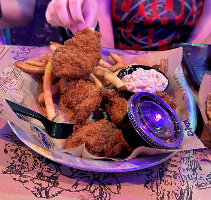 Crispy chicken fingers with classic sides &ndash; sometimes the simple things done right beat fancy every time.