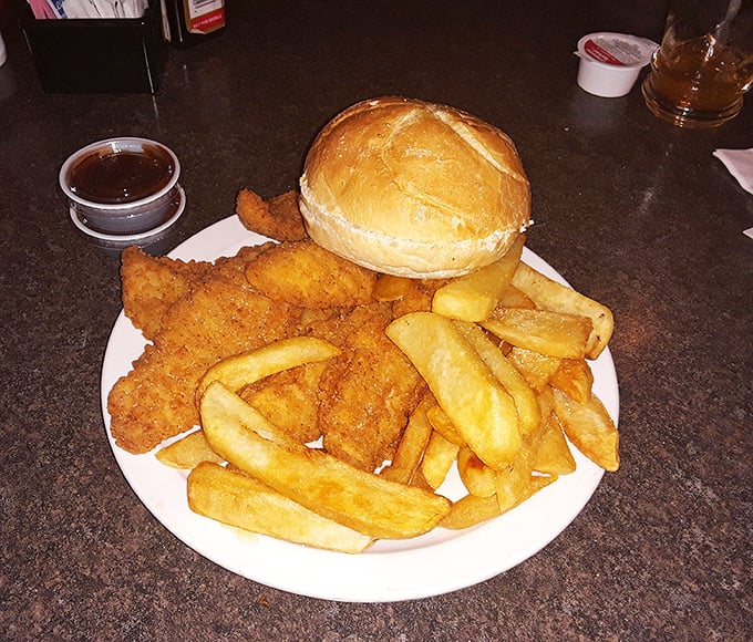 Golden chicken tenders and crispy fries: the dynamic duo that never fails to deliver pure joy.