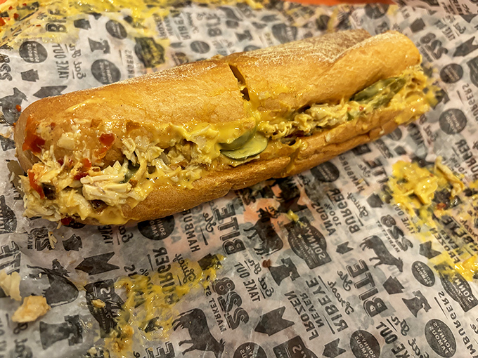 A chicken cheesesteak that proves Philly's sandwich mastery extends beyond beef, with cheese so perfectly melted it's practically a sauce.