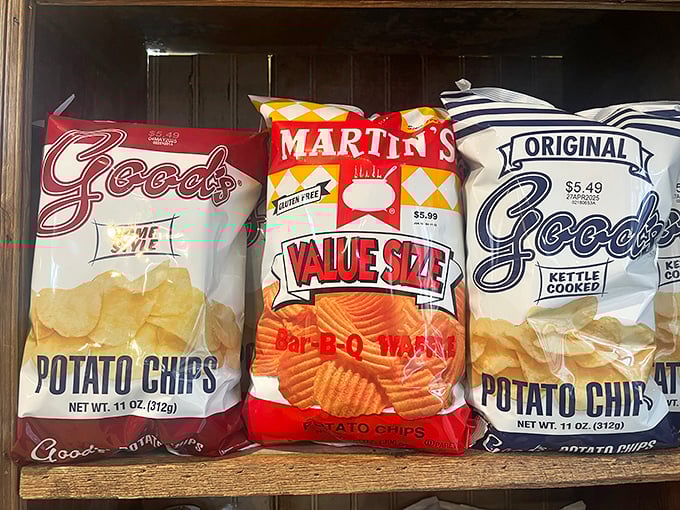 Regional potato chips &ndash; the unsung heroes of sandwich accompaniment. These aren't just sides, they're supporting characters in your lunch drama.