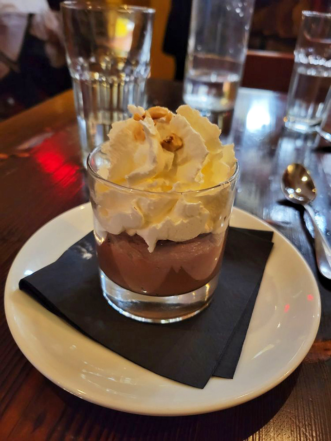 Chocolate mousse that makes you consider ordering a second before you've finished the first. That cloud of cream is the stuff of sweet dreams.
