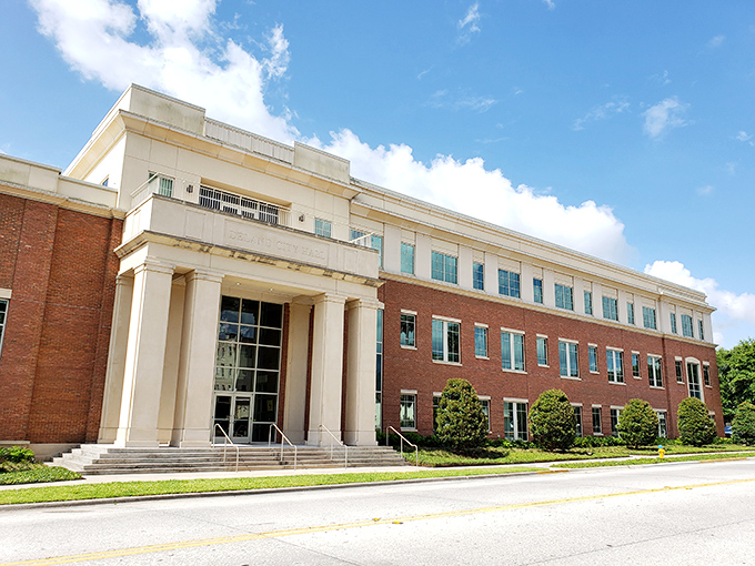 DeLand's City Hall combines red brick solidity with classical columns&mdash;government buildings that remember when civic architecture was meant to inspire.