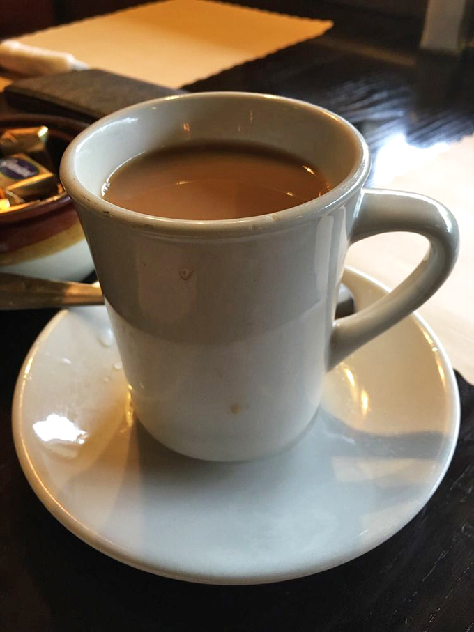 A simple cup of coffee becomes a meditation at Hershey's &ndash; the perfect companion to that last bite of waffle soaked in maple goodness.