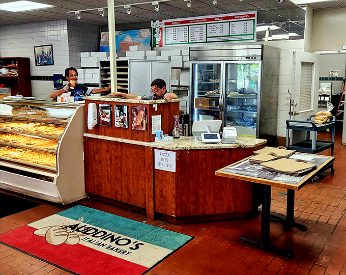 Where the magic happens&mdash;the counter where dreams and dough come together. These display cases have witnessed countless "I'll just take one" lies.