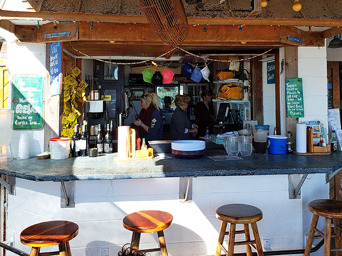 The counter where culinary dreams come true. Order here, then prepare for seafood nirvana just minutes away.