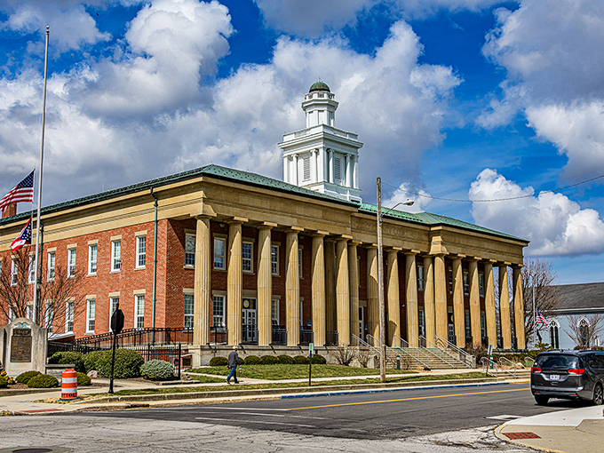 Fremont's courthouse commands attention with its stately columns and impressive dome&mdash;small-town America showing it knows how to do grandeur right.
