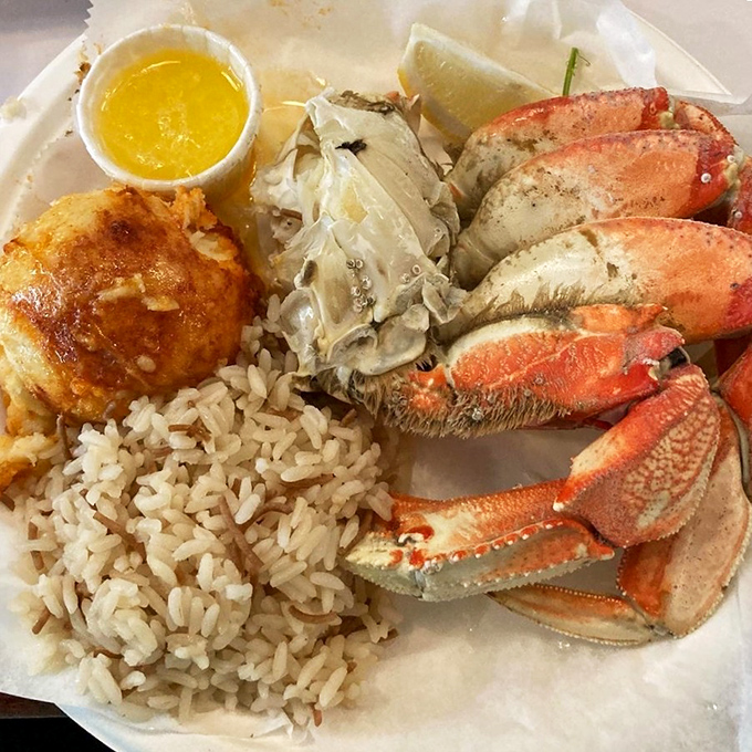 Dungeness crab legs arranged like a still life painting&mdash;if still life paintings made your mouth water uncontrollably.