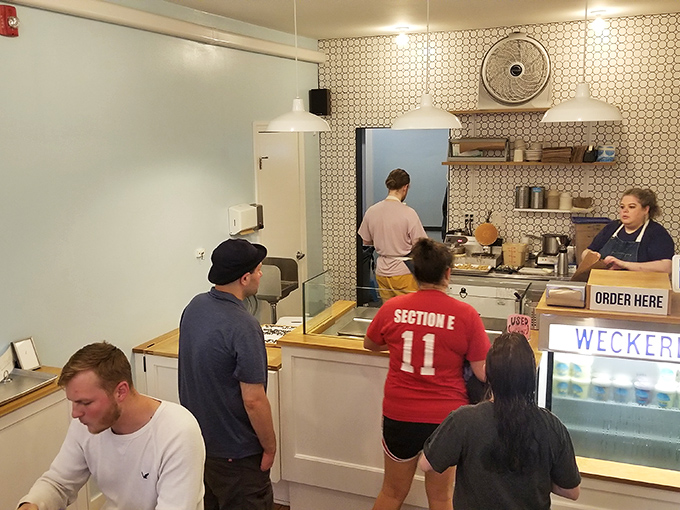 The line forms here for happiness. These customers aren't just waiting for ice cream; they're queuing for memories. 