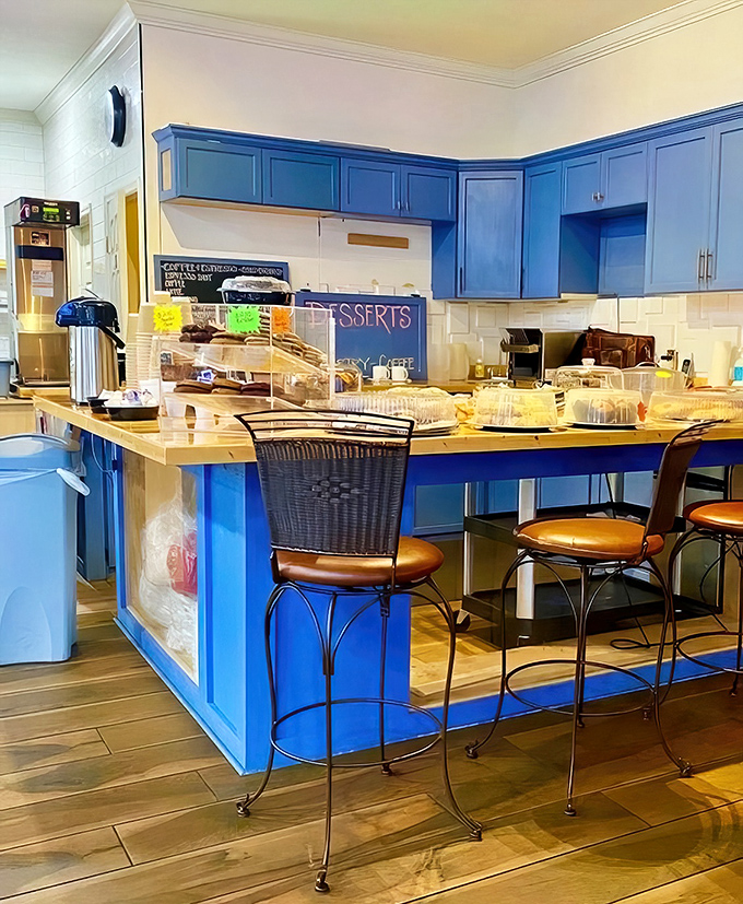 The dessert counter where sweet dreams come true and calories don't count.