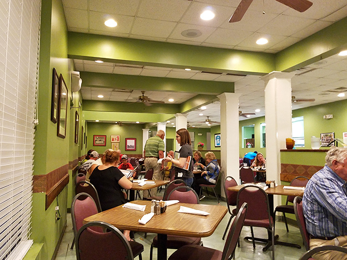 Where locals gather to solve the world's problems over plates piled high with home cooking. Democracy in delicious action.