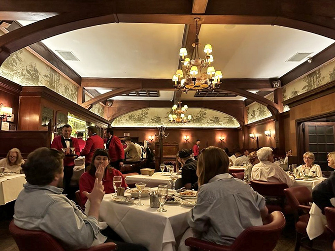 Dinner and a show &ndash; the red-jacketed waitstaff perform their service ballet while diners enjoy meals in a room that's witnessed countless Hollywood deals.