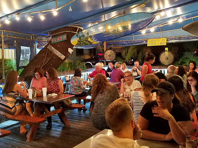The packed dining area speaks volumes. When locals willingly wait for a table in Florida heat, you know the food's worth it.