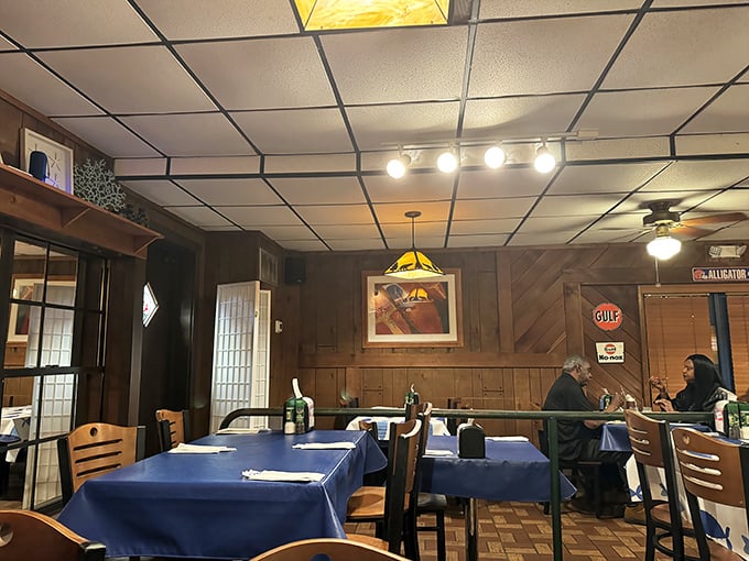 Even the lighting conspires to make everyone look like they're in a nostalgic seafood commercial. Nautical charm works its magic.