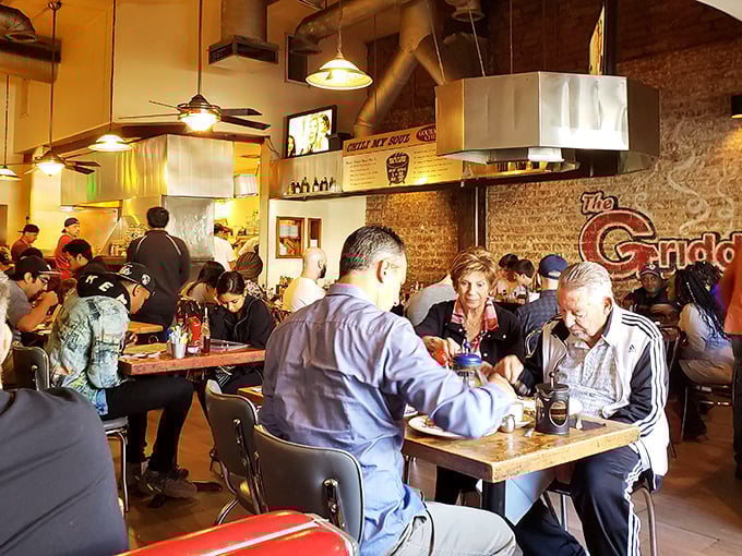 Weekend mornings bring a full house of devotees, all united in the quasi-religious experience of extreme breakfast indulgence.