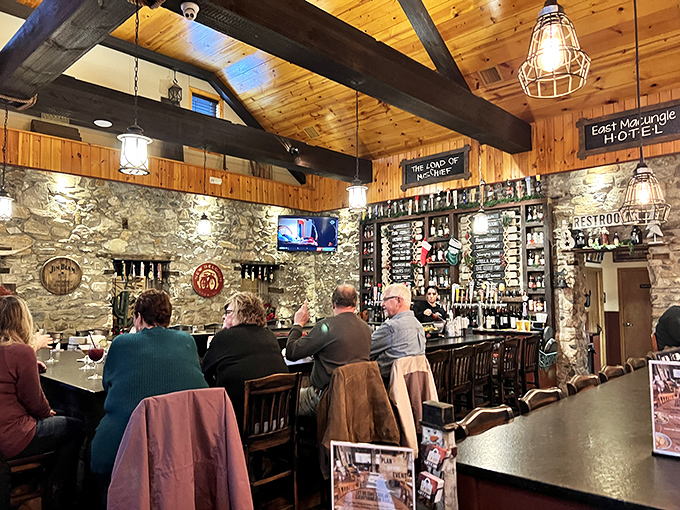 Where strangers become friends and friends become regulars. The bar's warm glow makes everyone look like they're starring in their own Hallmark movie.