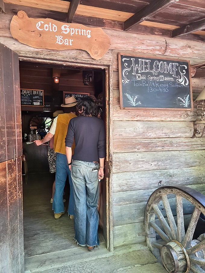 The Cold Spring Bar entrance&mdash;where strangers become friends and friends become regulars, all through the magic of a wooden doorway.