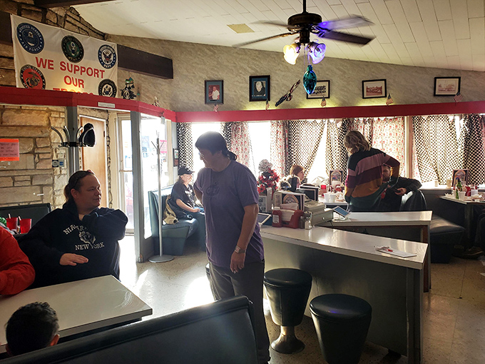 At Porky's, conversations flow as freely as the coffee. This isn't just eating&mdash;it's community happening over plates of comfort food.