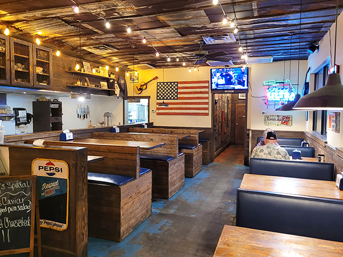 Where barbecue dreams come true: simple tables, ceiling fans, and that unmistakable scent of oak smoke that clings to your clothes like a souvenir.