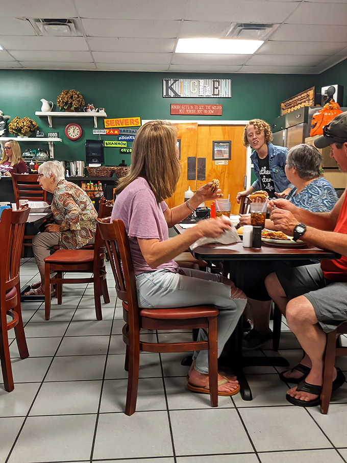The breakfast crowd gathers like it's a delicious conspiracy and everyone's in on the secret.