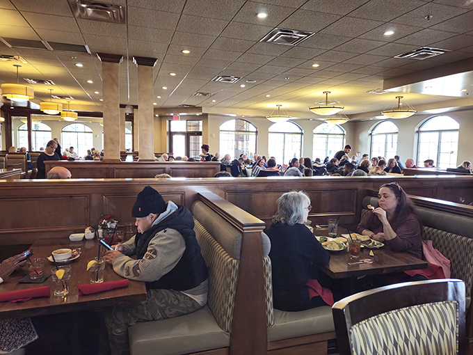 The universal language of contentment: full plates, fuller hearts, and the promise of doggy bags.