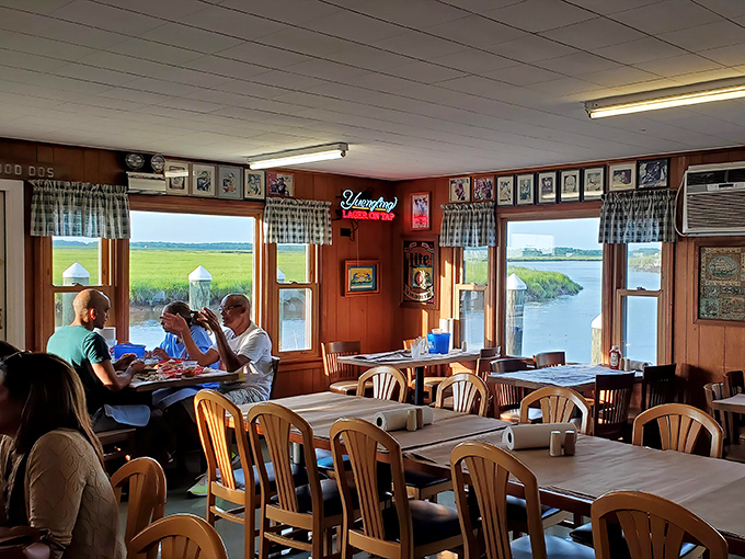 The best seasoning for seafood? Conversation with friends while watching the water that delivered your dinner.