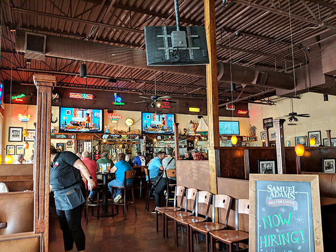 The bar area buzzes with the energy of regulars and newcomers alike&mdash;all united in the universal language of good food and cold drinks.