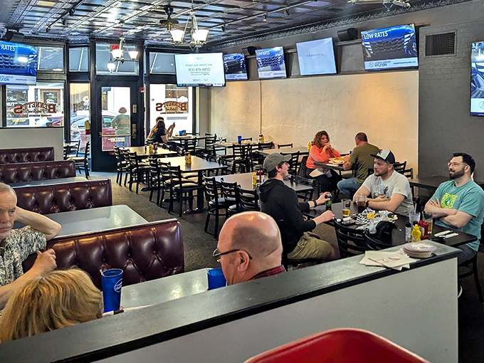 Local diners know what's good, and their presence here speaks volumes about quality food.