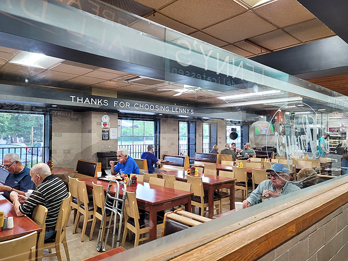 The regulars at Lenny's aren't just customers; they're unofficial mayors of this delicious democracy where everyone gets a vote.