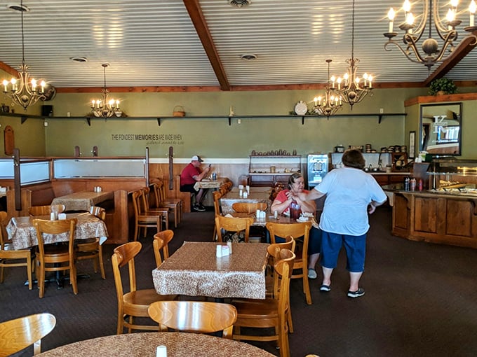 The dining area hums with the universal language of good food&mdash;forks moving, heads nodding, and the occasional "mmm" punctuating conversations.